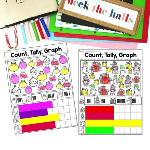 Count Tally and Graph Christmas Math Activities by I Love 1st Grade