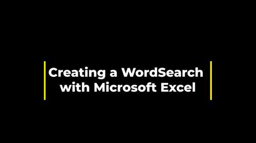 Create a WORD SEARCH with Microsoft Excel FUN 90 MIN DIGITAL TECHNOLOGY ...