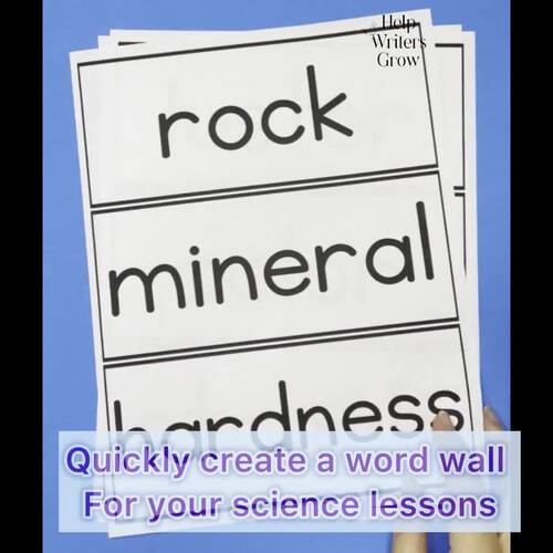 Rocks and Soil Word Wall and Science Centers by Help Writers Grow