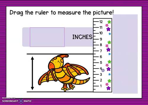 Measure With a Ruler Inches and Half Inches Boom Cards™ Distance Learning