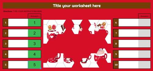 Christmas Mugs JIGSAW Puzzle - Google Sheets Digital Mystery Template