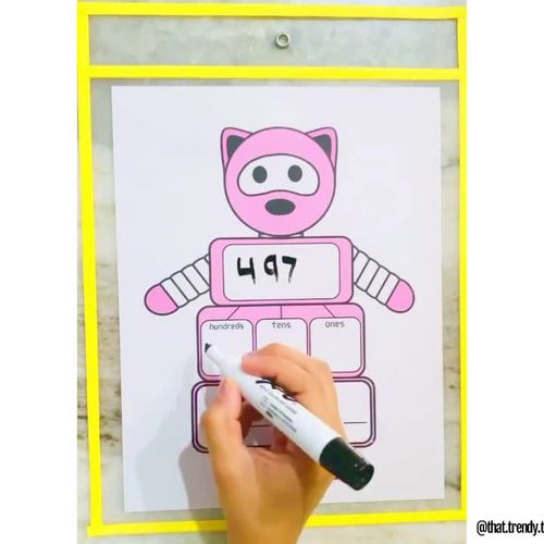 Partitioning Number Robot, Math Center Activity by That Trendy Teacher