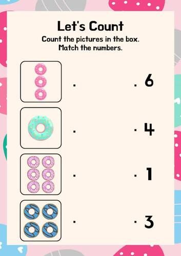 Counting Matching Number Easter Worksheet PreK - 2nd Easter Activity ...