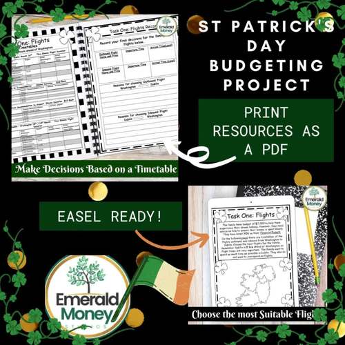 St. Patrick's Day Budgeting Project by Emerald Money Studios | TPT