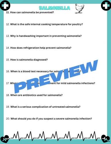 Salmonella Review, PDF Study Guide | Health | FACS by Secondary Science HQ