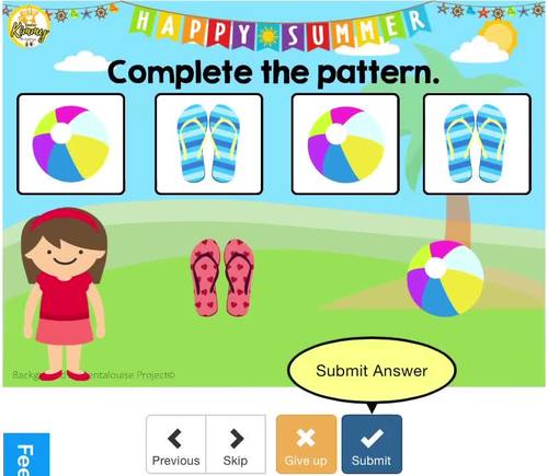 Summer Patterns | Sequencing Patterns by Teacher Kimmy | TPT