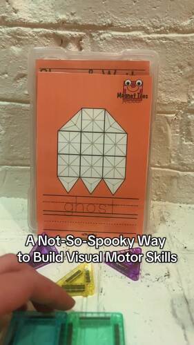 Autumn Magnetic Tile Task Cards: Build, Trace, and Write Fall-Themed ...