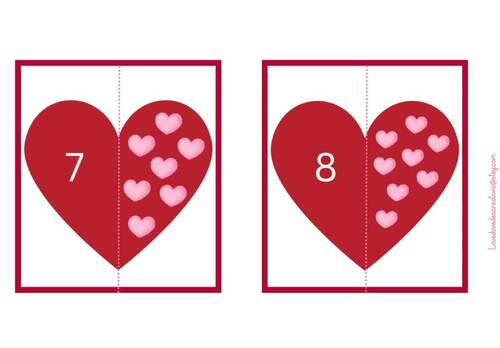 Valentine's Day Counting Cards, Valentine's Day Math Activity | TPT