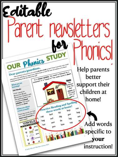 Editable Phonics Newsletter: Help Parents Understand Your Phonics ...