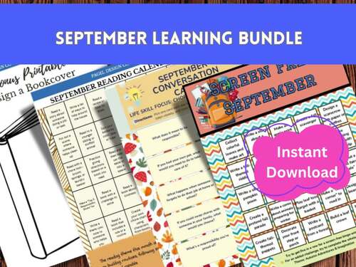 September Learning at Home- Reading tasks, screen-free bingo, parent guide