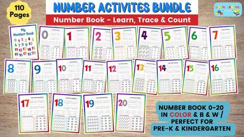 Number Activity Bundle, Math Counting Activities 1-20, Number Sense ...