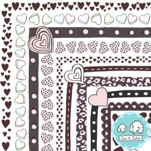 Valentine Clipart Borders Bundle - Valentines Day Clip Art Frames PNG