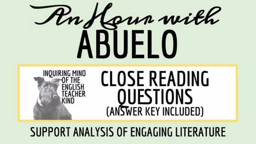 "An Hour with Abuelo" by Judith Ortiz Cofer Close Reading Worksheet ...