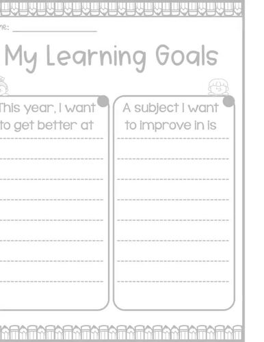 Beginning of the Year Goal Setting Students by Kidzvilly | TPT