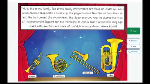 Orchestra Instruments and Families - Listen and Identify Boom Cards™