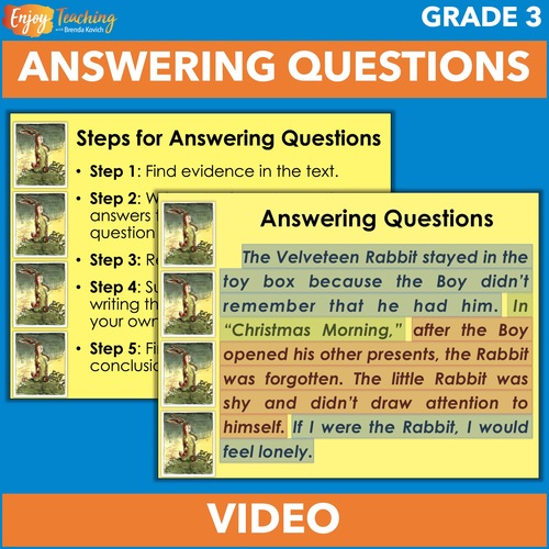 Answering Questions Video - Third Grade Constructed Response RL.3.1