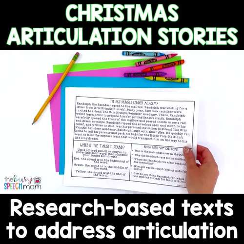 Speech Therapy Christmas Articulation: Reading & Language | TPT