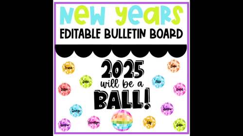 New Years Bulletin Board by A Pawsitive Teacher | TPT
