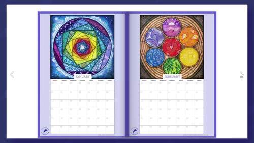 Sacred Geometry Calendar PDF | Undated Monthly Planner with Ancient Symbols