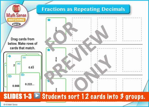 Fractions & Repeating Decimals DIGITAL MATCHING: 15 PPT / Google Slides ...