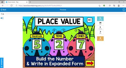 Place Value BOOM Cards 3 Digit with Expanded Form Spring and Summer ...
