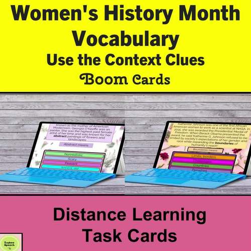Women's History Month Vocabulary Context Clues Strategies Boom Cards