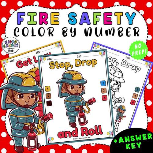 Fire Prevention Week Activities, Fire Safety Color By Number Worksheets