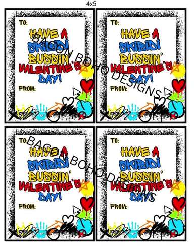 Valentine's Day Kid Slang Valentine bundle, skibidi, sigma, rizz, editable