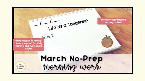 First Grade March No-Prep Morning Work by The Brightly Teacher | TPT