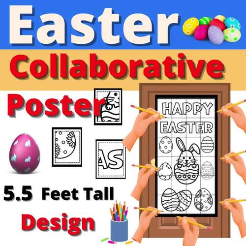 Easter Collaborative Poster Spring Door Decor Egg Bulletin Board Resource