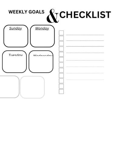 Weekly Goals and Checklist Digital Download by Melinda Ables | TPT