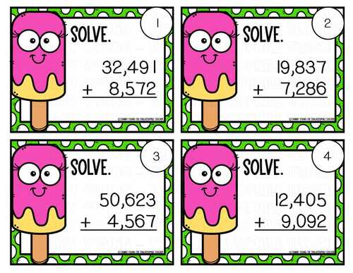 ADDITION TO 100,000 | REGROUPING | TASK CARDS | 4TH GRADE | 4.NBT.B.4