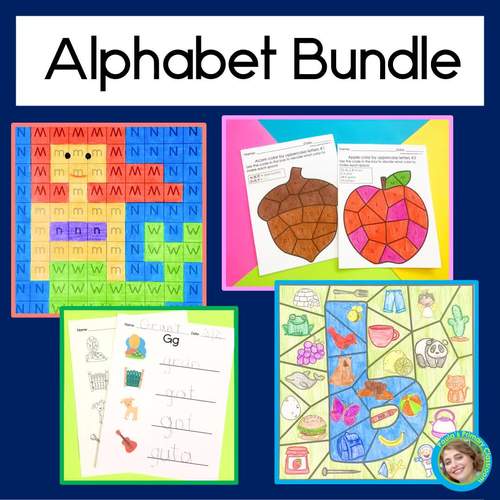 Alphabet Recognition Worksheets Games Activities and Letter Sounds Bundle