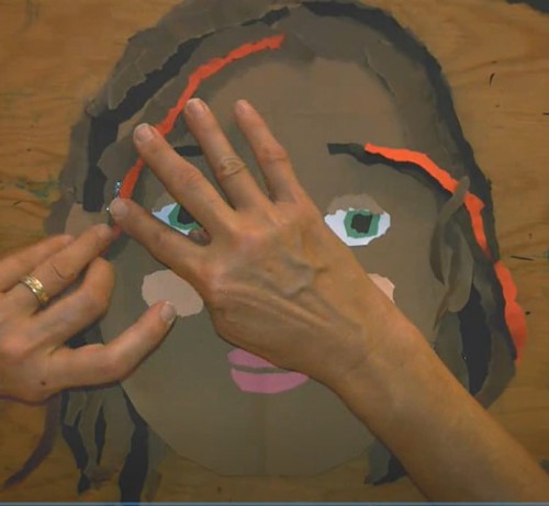 Self-Portrait Collage, 8. Adding Hair, continued. | TPT