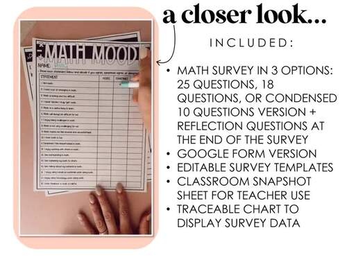 Math Attitude Survey-Build a Positive Math Culture-Back to School Math ...