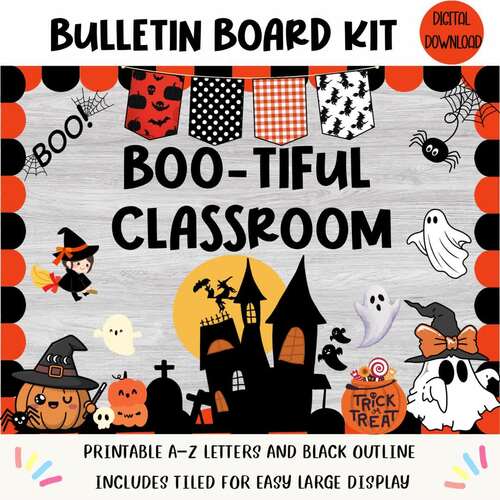 Boo-tiful Halloween Bulletin Board Kit | Spooky Cute Classroom Door Decor