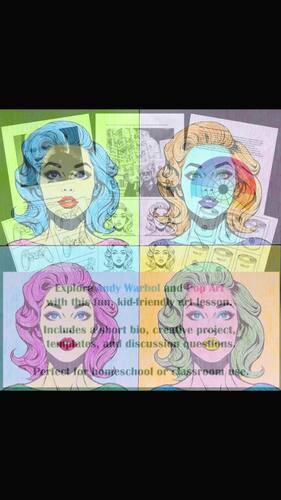 Andy Warhol Pop Art Lesson for Kids. Printable Art History, Color ...