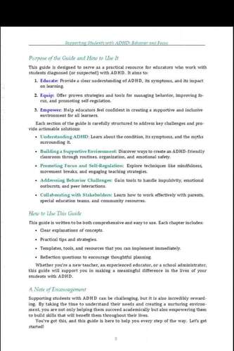 Supporting Students with ADHD: Behavior and Focus by WALID BERCHID