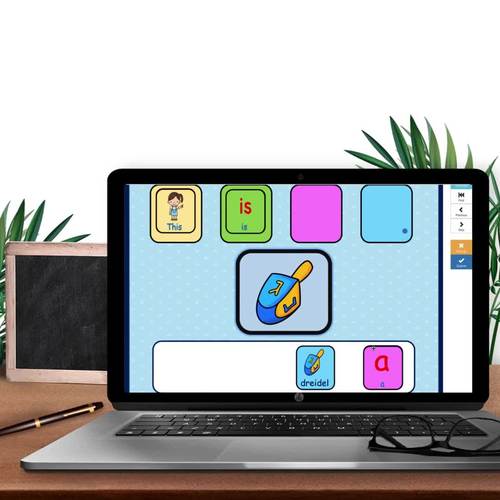 Hanukkah Symbols Sentence Scramble Boom Cards - Special Education Writing