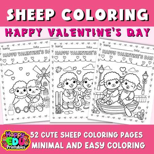 Lamb Valentine's Day Coloring Sheets | Sheeps Coloring Pages |February ...