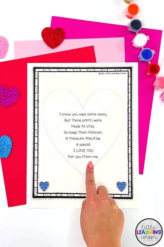 Valentine Fingerprint Heart Poem - Parent Gift for Valentines Day