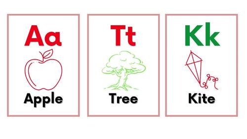 24 Printable color Alphabet Letters sounds work sheet (Pre school)