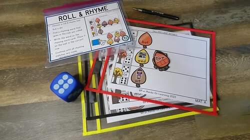 Roll & Rhyme Fall Literacy Activity by Fun Hands-on Learning | TPT