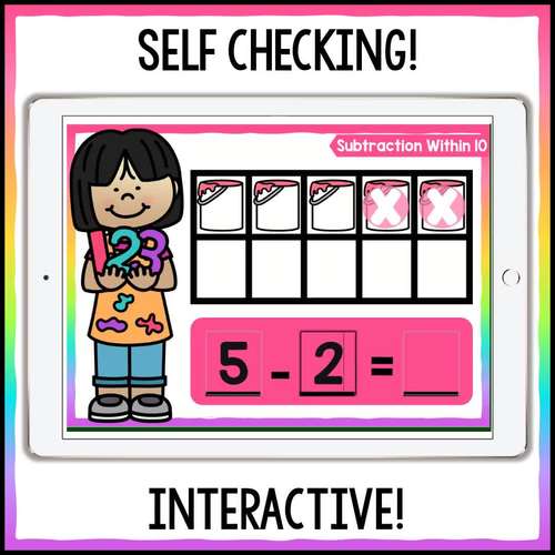 Subtraction Within 10 - Boom Cards by The Bilingual Rainbow | TPT