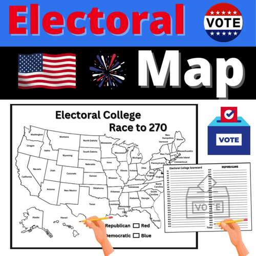 Electoral College Map Presidential Election Activity Resource by ...