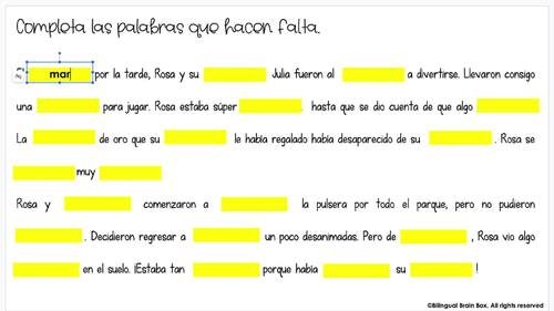 Reading Comprehension in Spanish - Sequence of events - Secuencia de ...