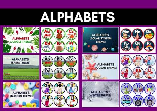 Themed Alphabets Flash Cards | Bulletin Board by Alkryz Dishan Collections