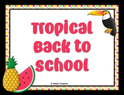 Tropical Back to School Resources by Cindy's Treasures | TPT