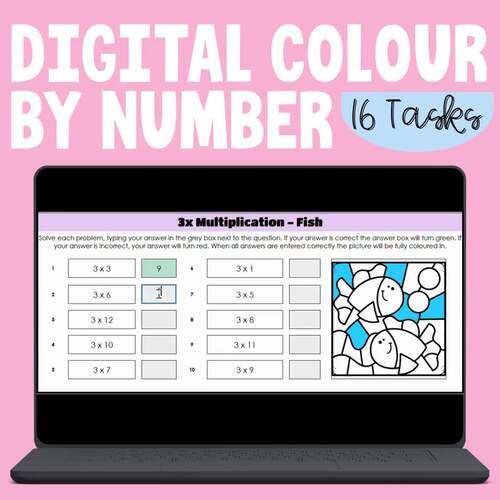 Digital Multiplication Colour by Number | Times Tables Fact Fluency ...