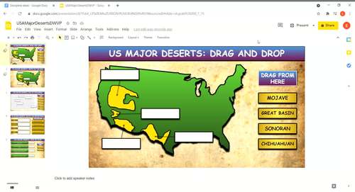 USA Major Deserts Unit Bundle: Presentation| Drag & Drop | Puzzles ...